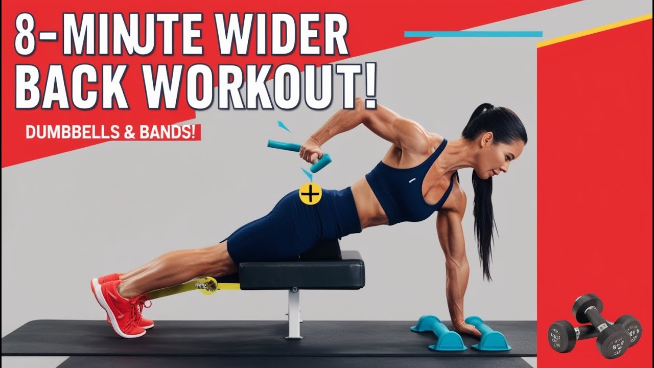 8-Minute Workout for a Wider Back at Home | Dumbbells & Resistance Band ...