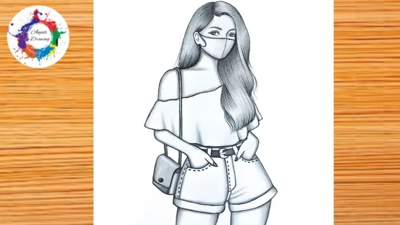 how to draw a girl drawing pencil sketch drawing for beginners step by ...