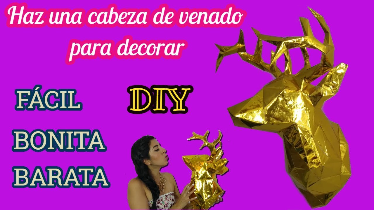 DIY cabeza de VENADO GEOMÉTRICO para DECORAR/ En papel | Adri Durán ...