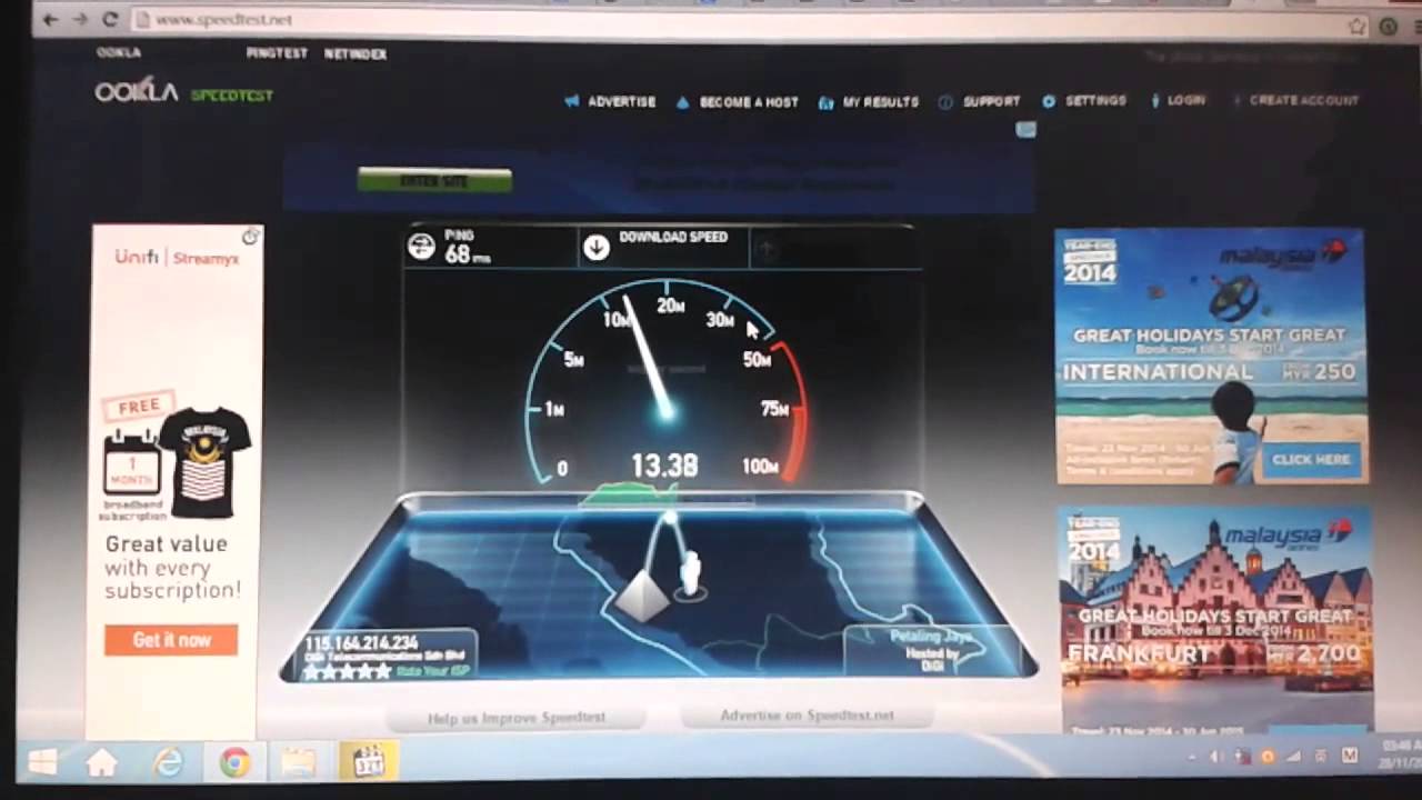 DiGi Speedtest (28/11/2014) - YouTube