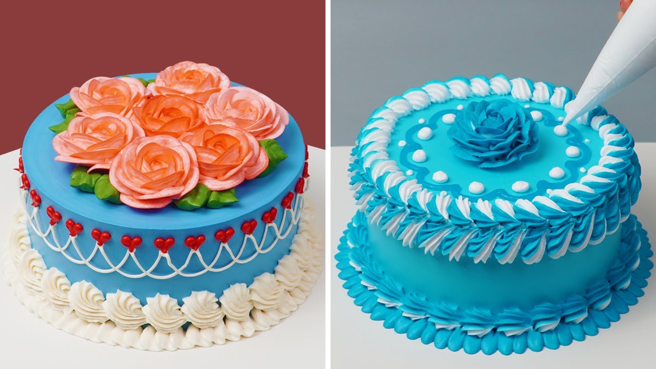 Most Satisfying Cake Decorating Tutorial | How to Make Birthday Cake at ...