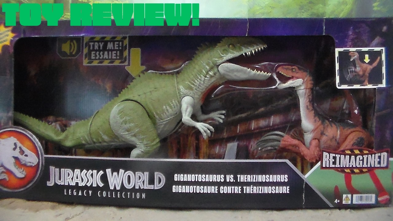 Jurassic World GIGANOTOSAURUS vs Therizinosaurus REAL FEEL Dinosaur Toy ...