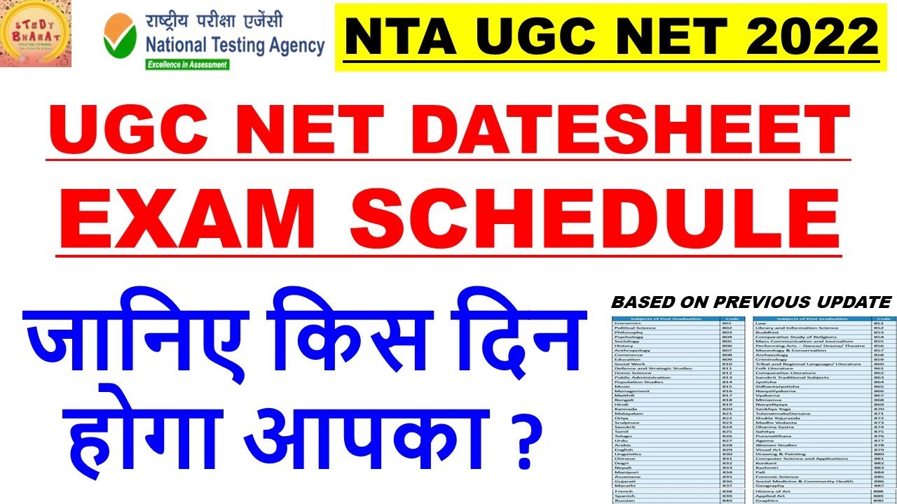 Ugc net Exam schedule know your Exam dates ugc net 2022 - YouTube