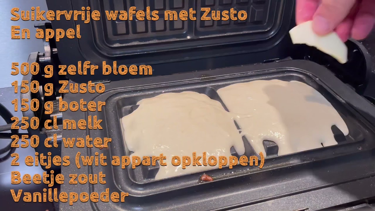 Suikervrije wafels met Zusto en appel - YouTube