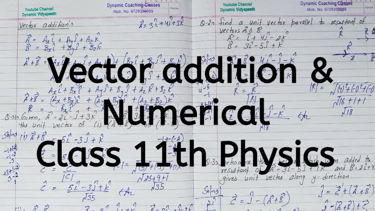 Vector Addition | Numerical | Chapter 3 | Motion in a Plane | Class 11 ...