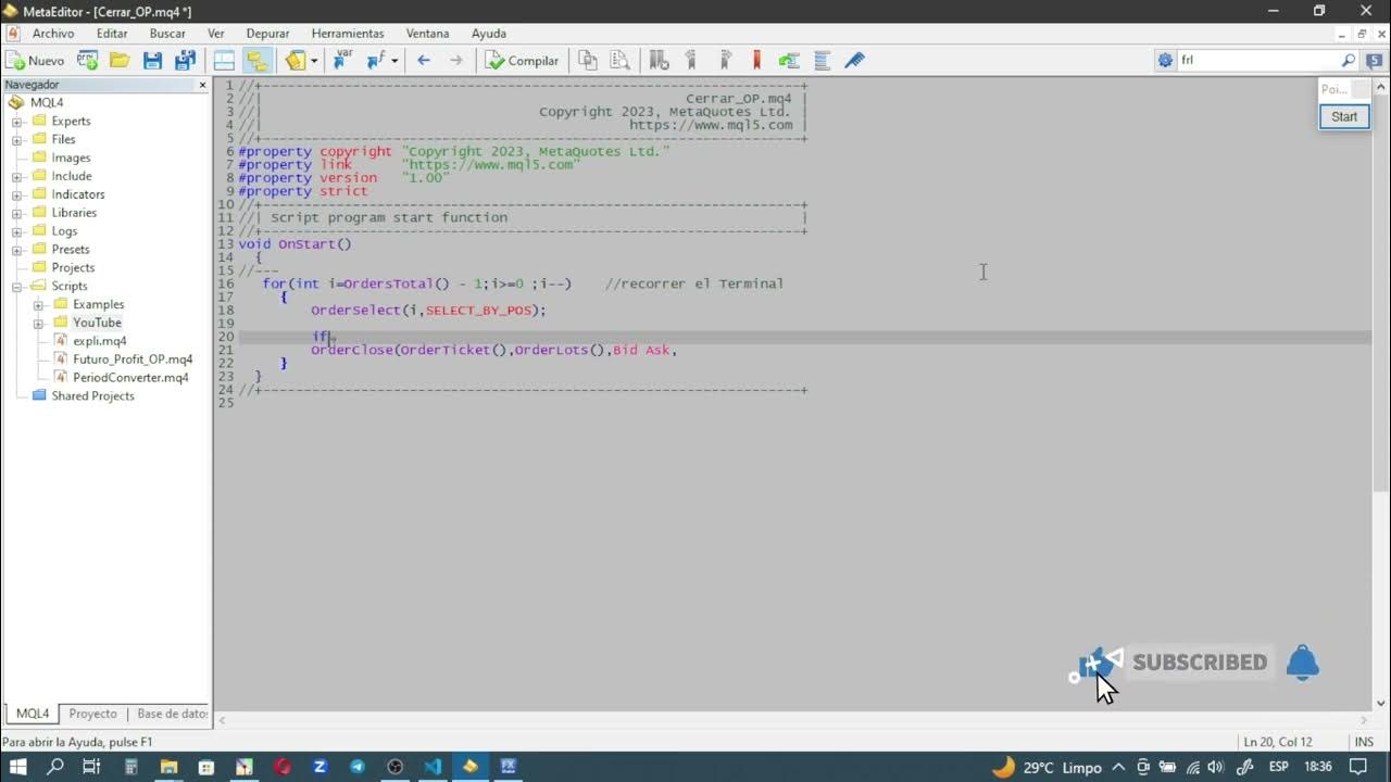 😱😱😱😱 Programando Un Script En Mql4 Para Cerrar Todas Las Operaciones En
