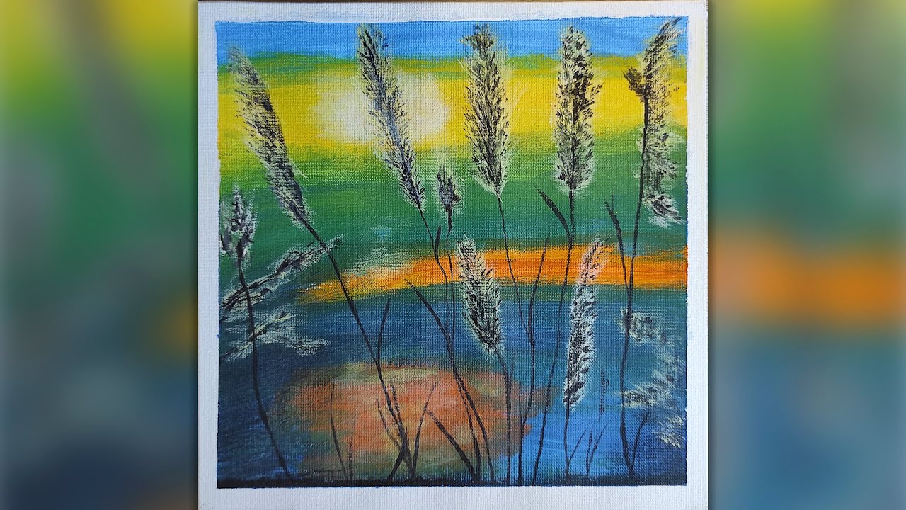 How to Draw Field on Sunset - YouTube