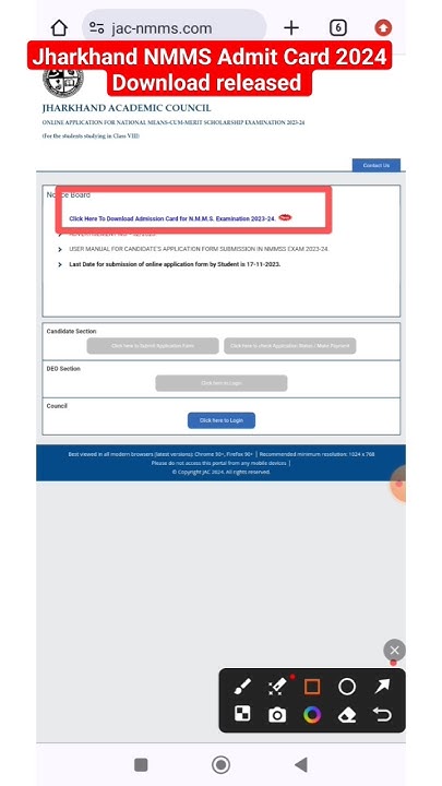 Jharkhand nmms Admit Card 2024 class 8 jac nmms Admit Card download released today - YouTube