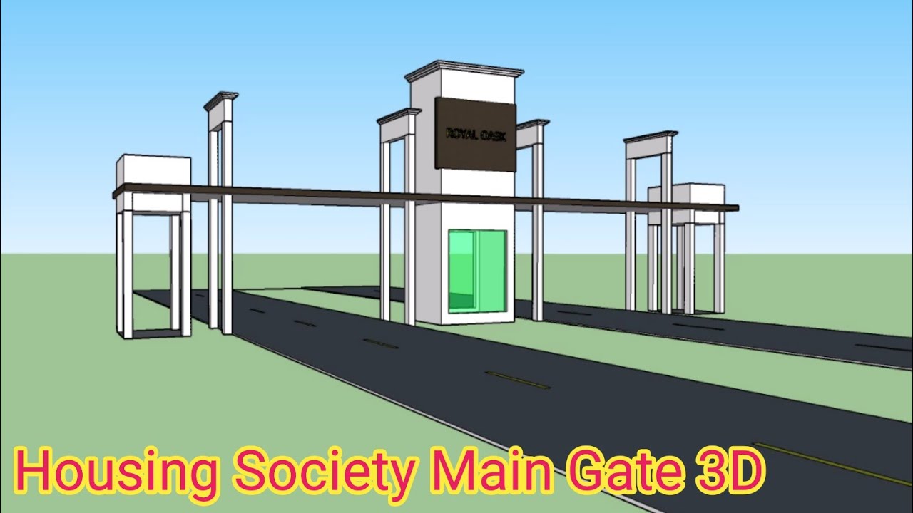 Sketchup Town Main Gate - YouTube