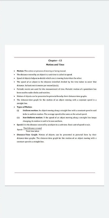 class 7 chapter 13 Motion and Time chapter notes - YouTube