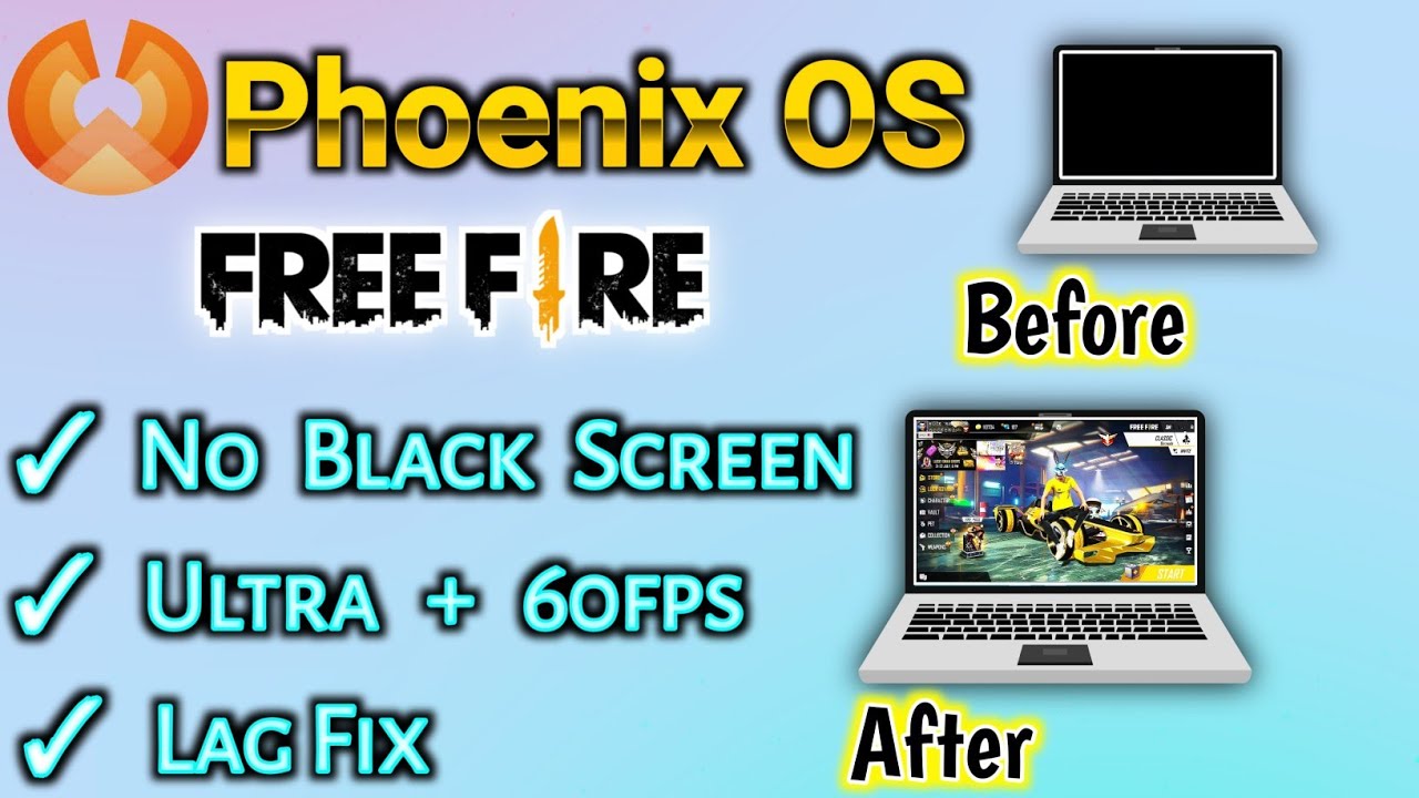 60 fps unlock on Phoenix OS Lag Fix 🤩 Black screen problem⚡Solution ...