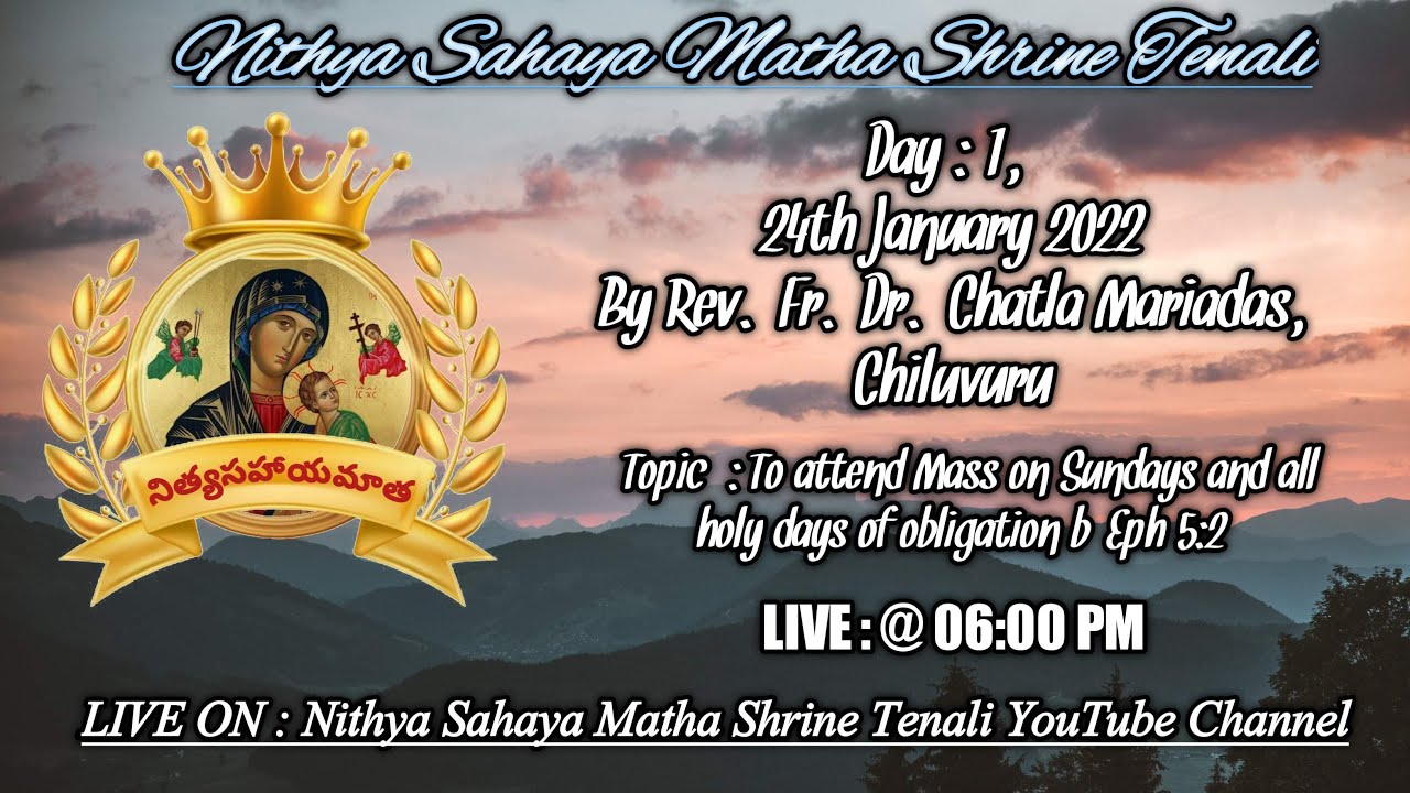LIVE | Nithya Sahaya Matha Novena Day: One, Monday | 24th January 2022 ...
