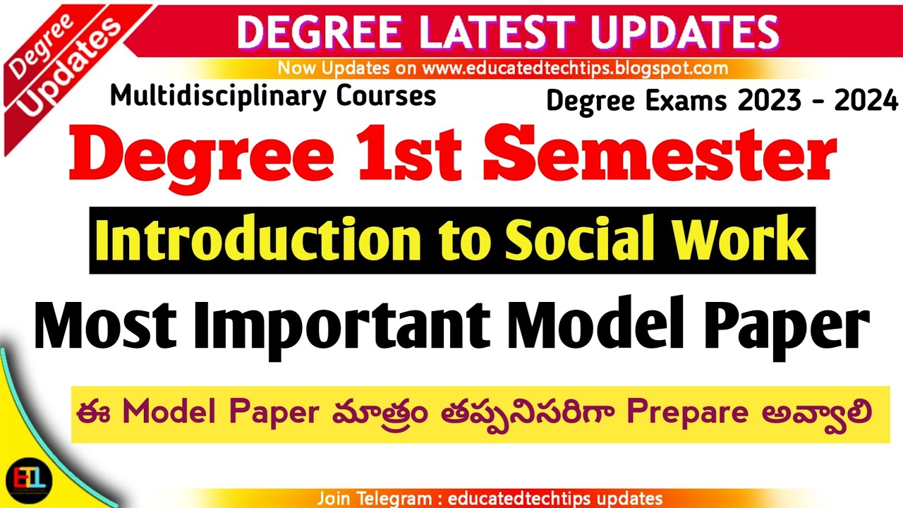 Degree Semester 1 - Social Work Most Important Model Paper Degree Exams ...