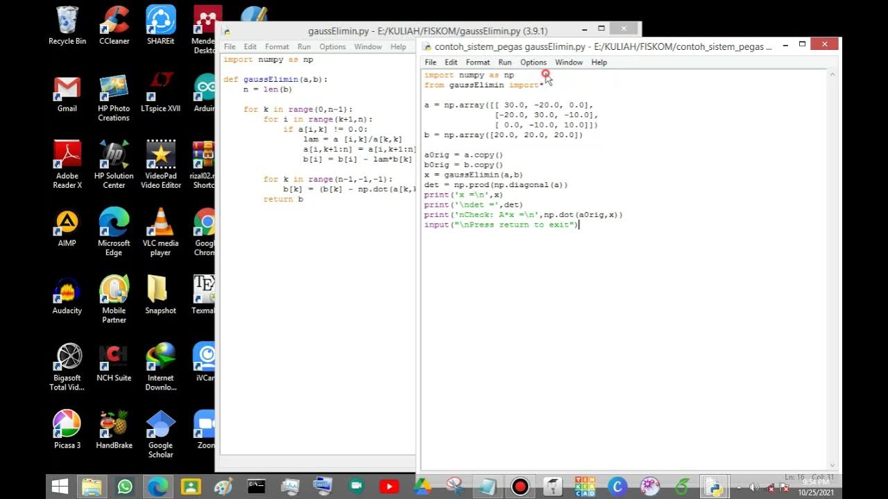 Penyelesaian Solusi Persamaan Linier Mengunakan Metode Eliminasi Gauss ...