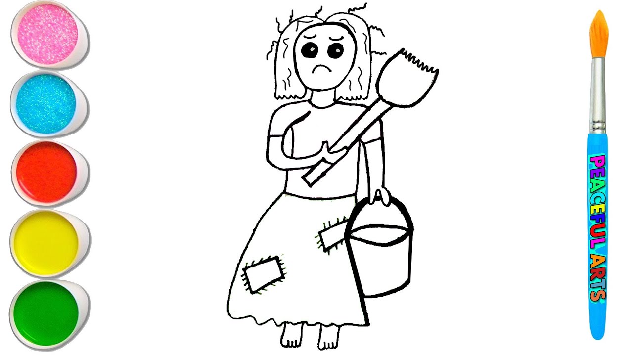 Let's Draw and Paint Poor Girl Easily Together | Painting, Drawing ...