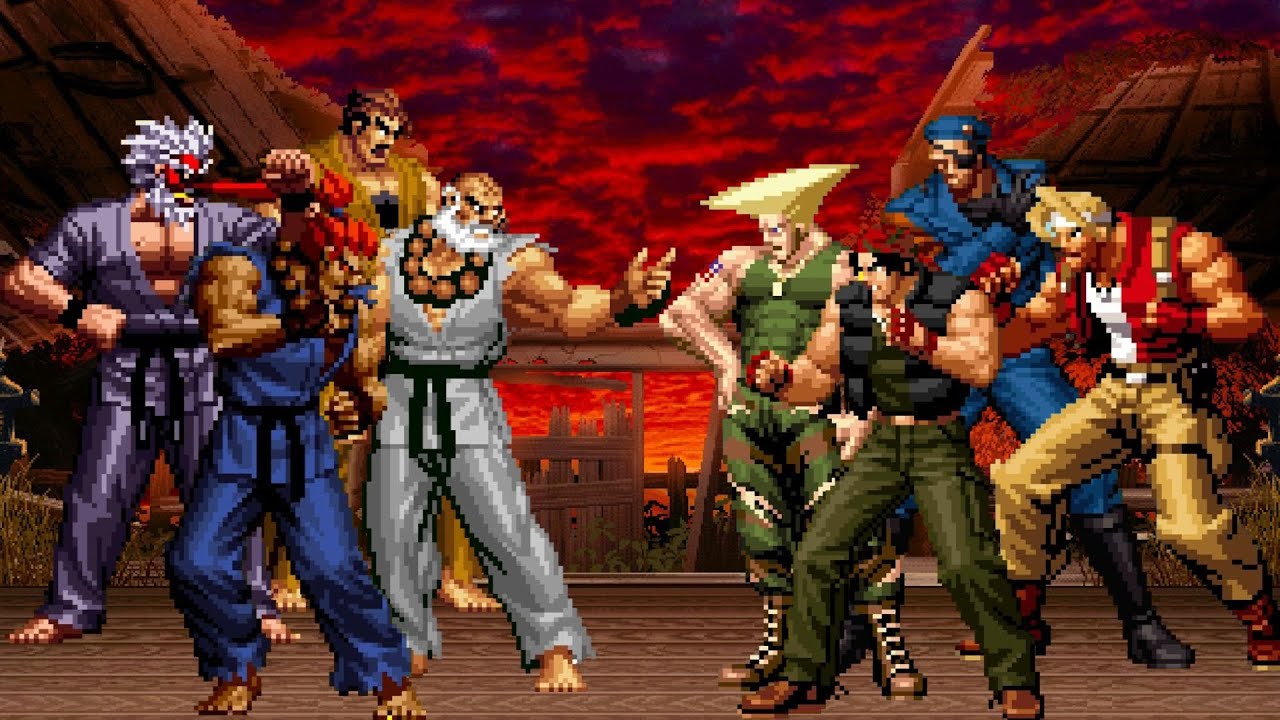 Kof Mugen Old Karate Masters Team vs Military Team - YouTube