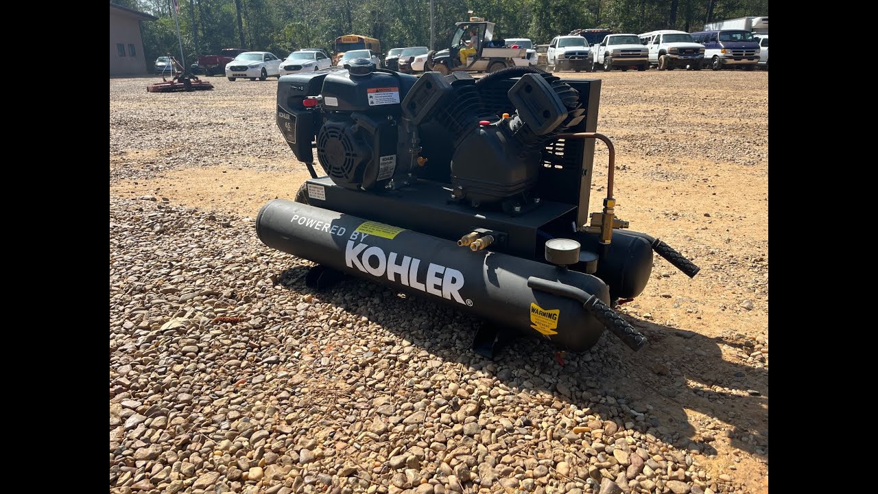 Kohler AKAC120 Portable Gas Air Compressor Dual Tank - YouTube