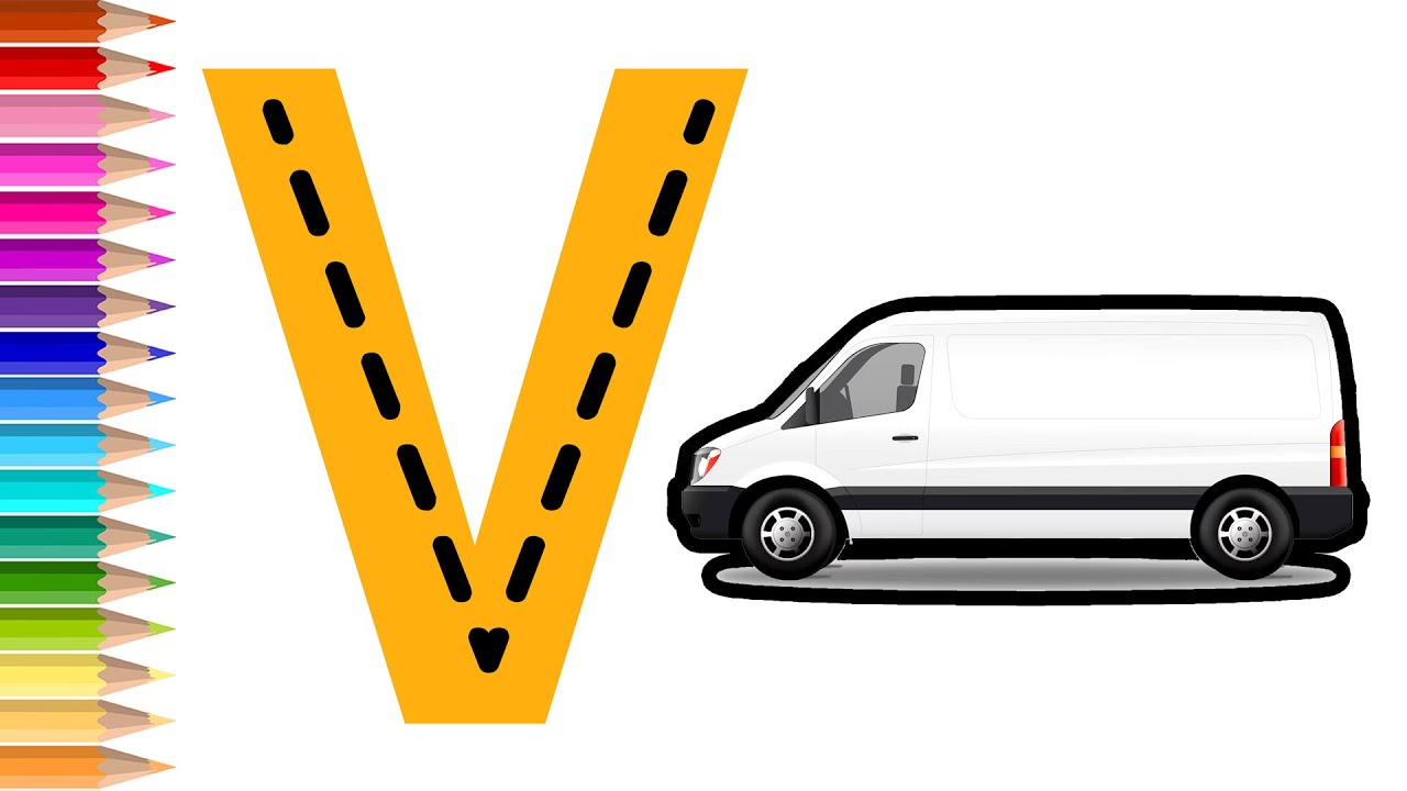 유아와 아이들을 위한 점선따라 영어 알파벳 쓰기 | abcd 알파벳 쓰기 | English Alphabet V for van ...