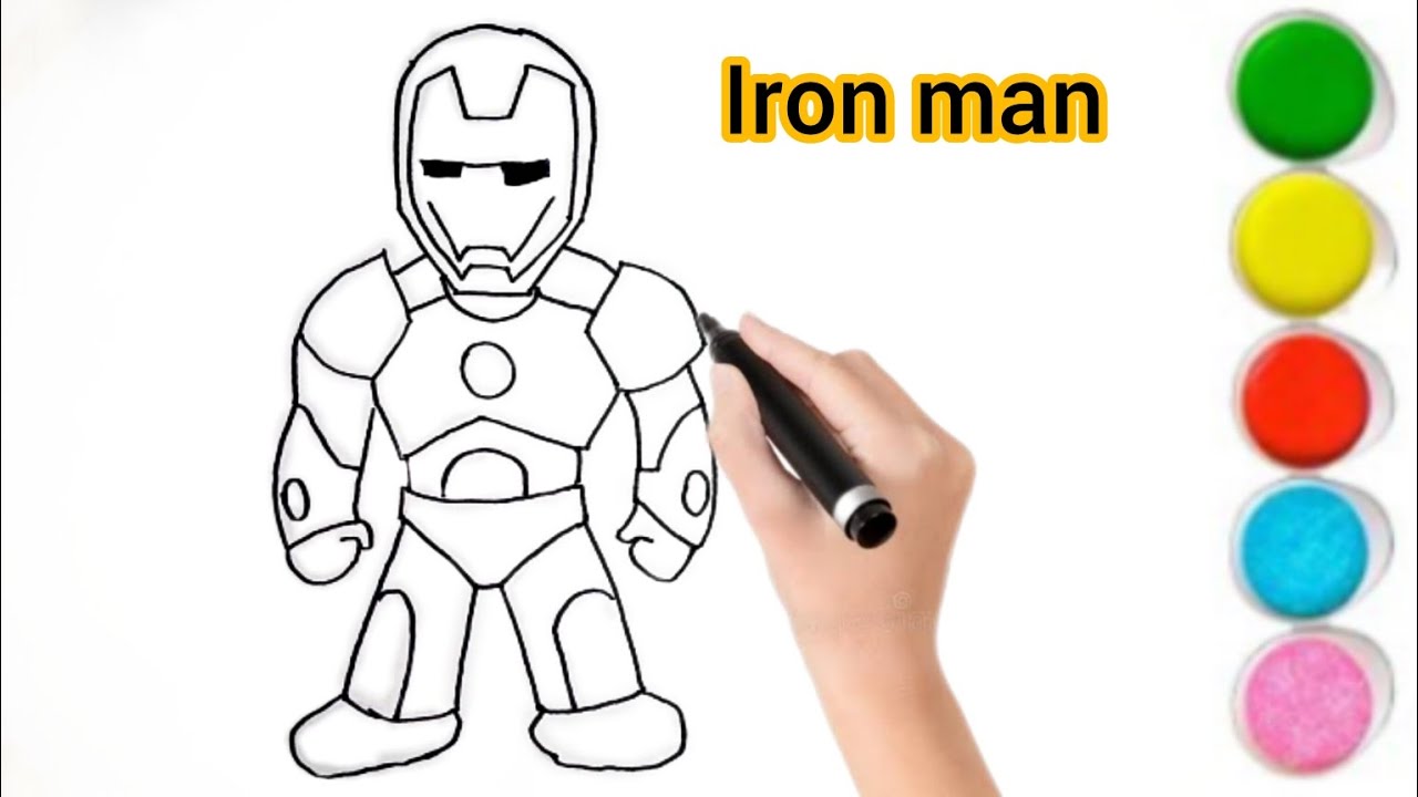 How to draw a Iron Man step by step for kids|iron man drawing easy for ...