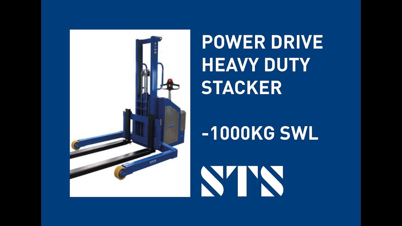STS - Power Drive Heavy Duty Pallet Stacker Lifter 1000KG SWL, Forks ...