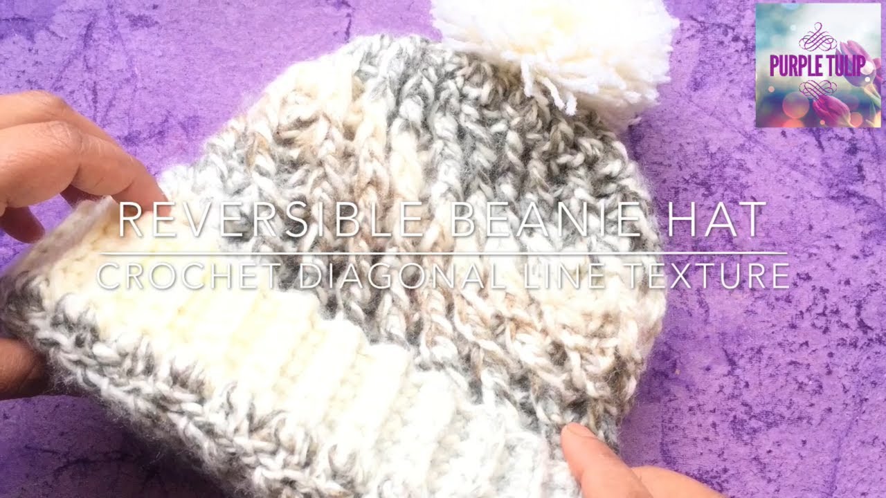 Watch Easy Crochet Reversible Beanie Hat | Diagonal line effect | उलटने ...