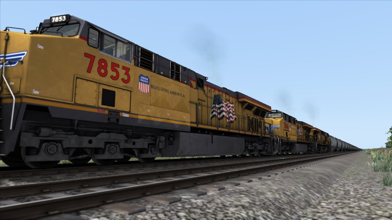 UP grain train on TSC - YouTube