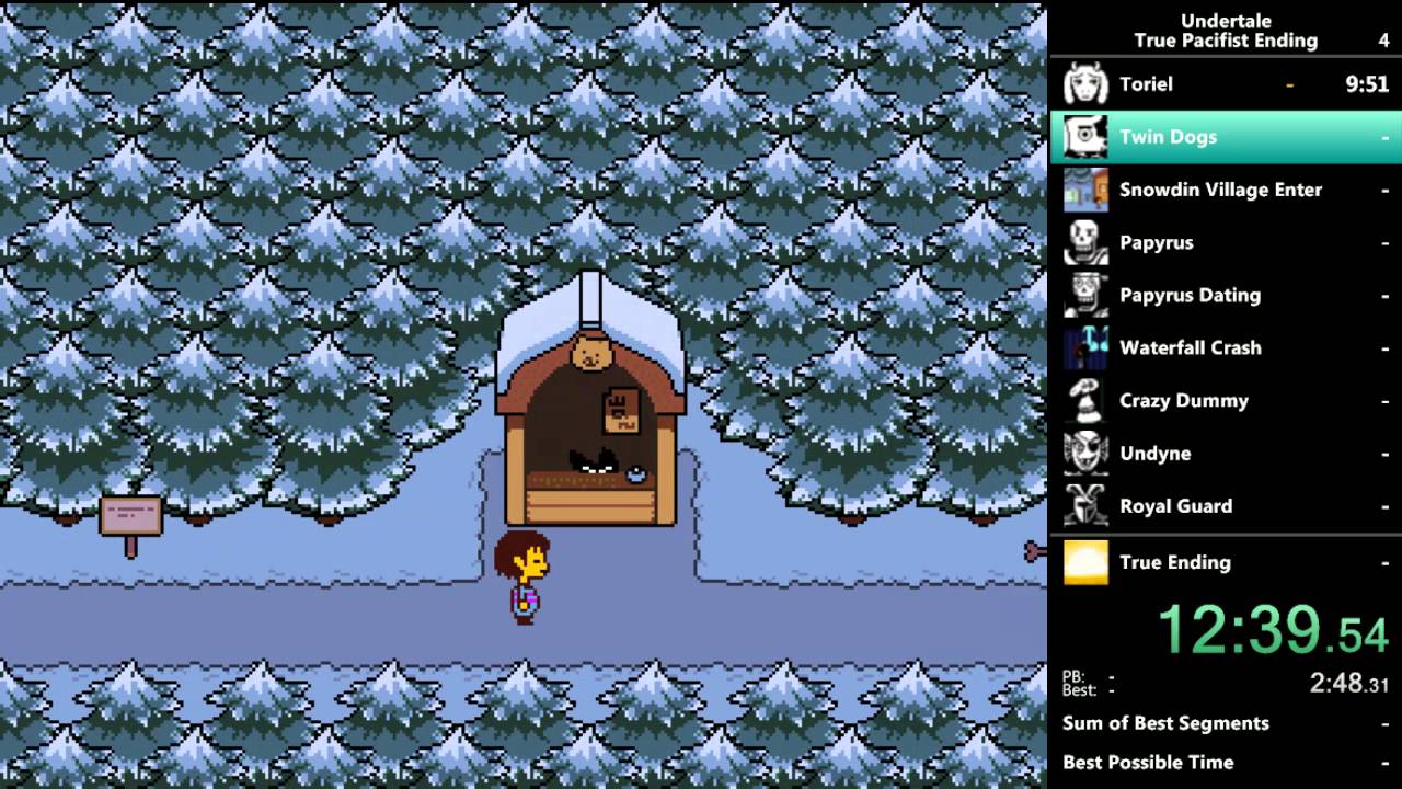 언더테일 불살엔딩 스피드런 2:12:01 Undertale True Pacifist Speedrun - YouTube