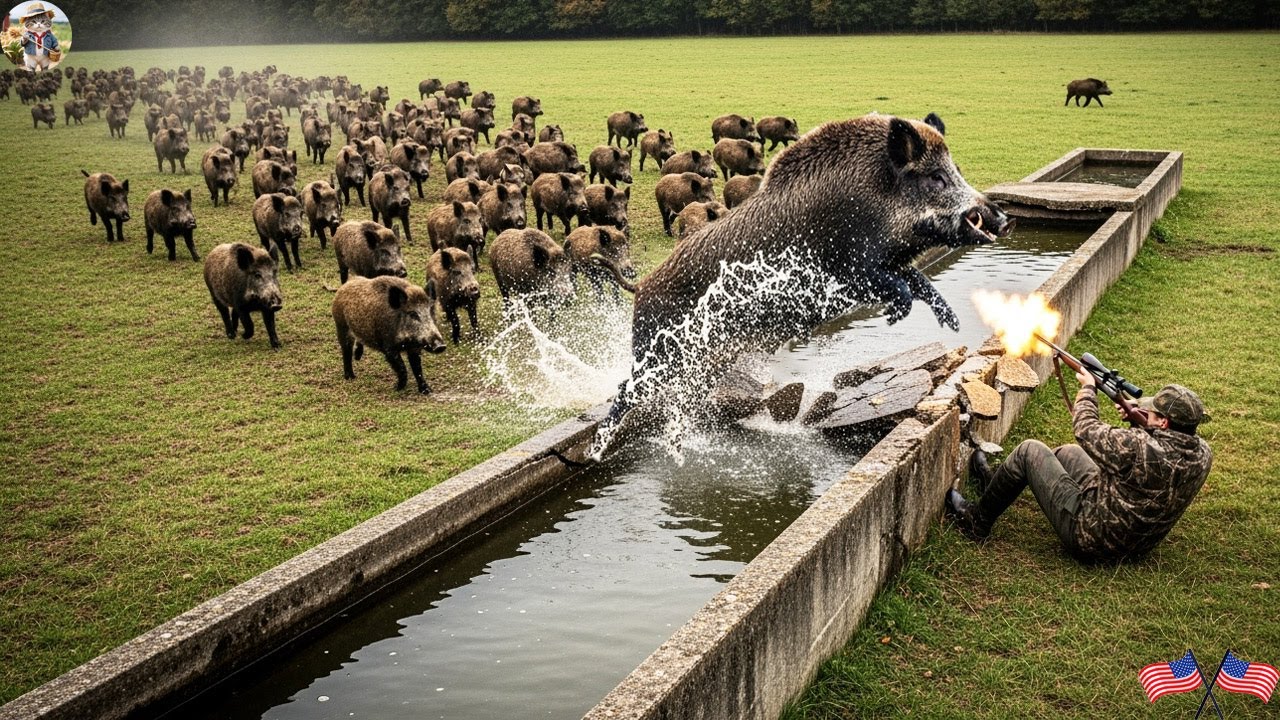 Dangerous Giant Hogs! Beautiful Wild Boar Shooting Scene, Farmers Deal ...