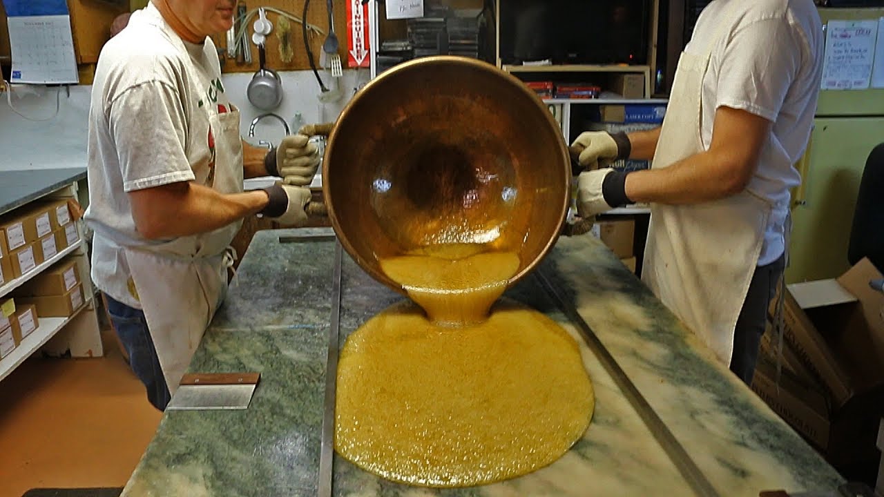 Making Raspberry Candy Canes - YouTube