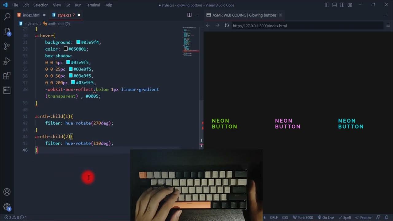 ASMR Programming - Glowing Buttons Animation-A new video has been uploaded with better sound ...