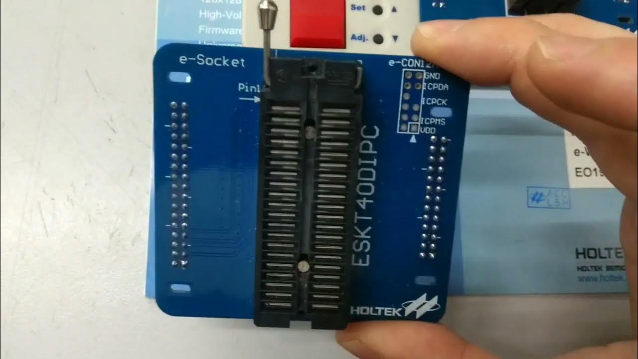 Demo HOLTEK E-WRITER PRO with DIP and SOP adapters and ST-LINK V2 Debugging and Programming I.C ...
