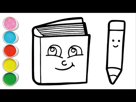 book, pen drawing, Painting and Coloring For Kids & toddlers | How to ...