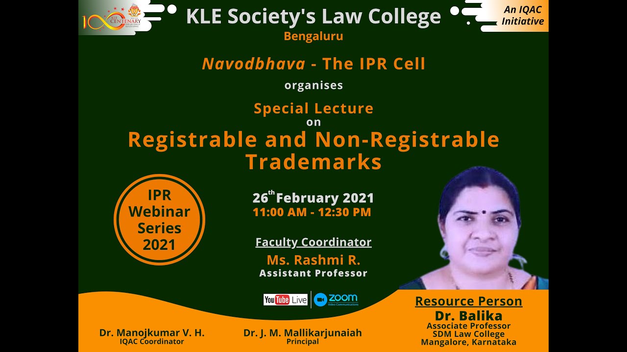 SPECIAL LECTURE ON REGISTRABLE AND NON-REGISTRABLE TRADEMARKS - YouTube