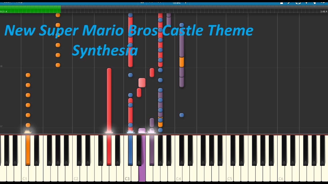 New Super Mario Bros. Castle Theme Synthesia - YouTube