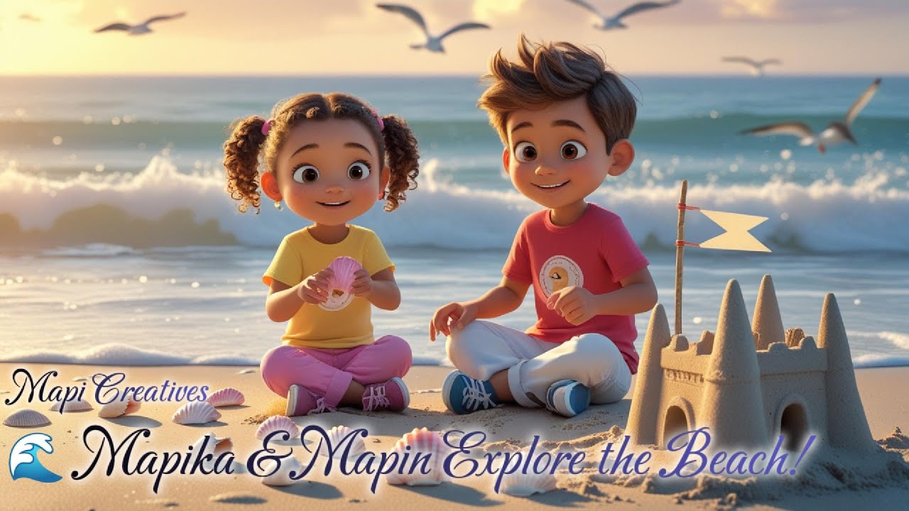 🌊 Mapika & Mapin Explore the Beach! | Fun Kids Adventure & Song 🎶🏖️ ...