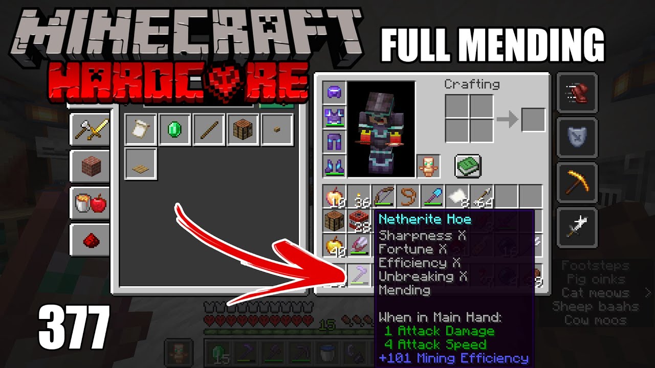 Finally My Tools Full Mending In Minecraft hardcore Day 377 - YouTube