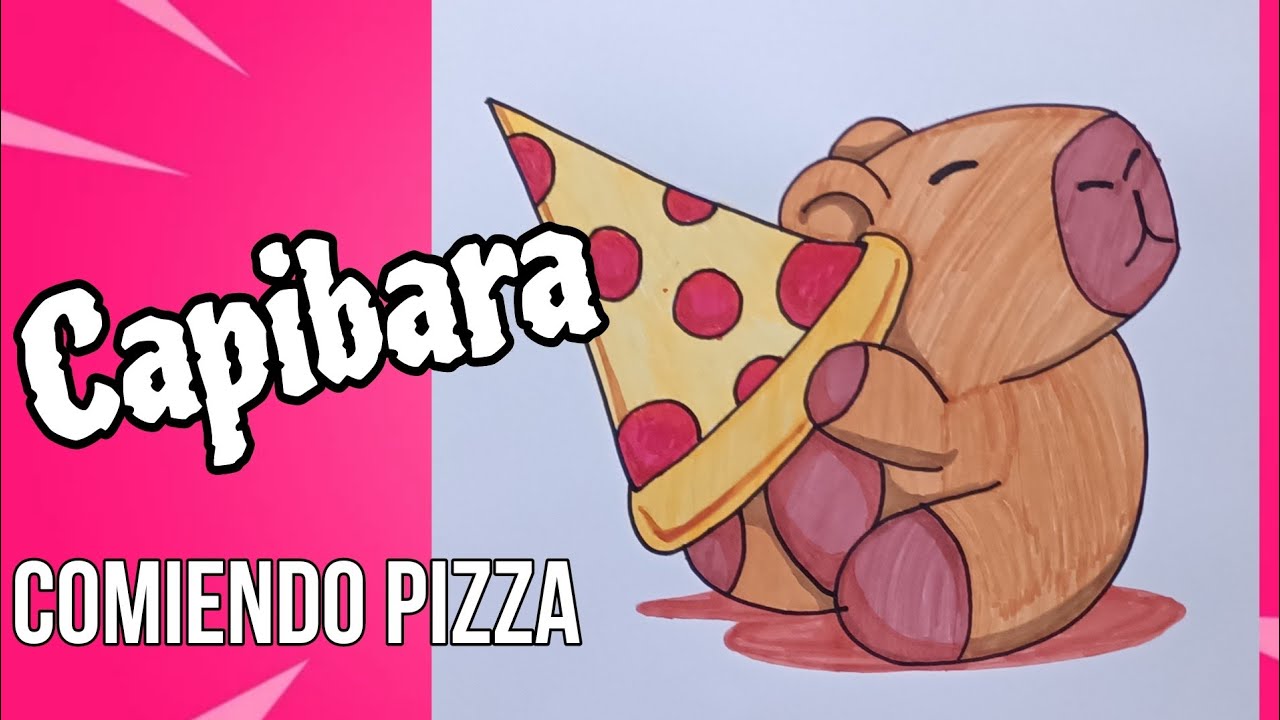 COMO ️DIBUJAR Y COLOREAR🖍️ UN CAPIBARA COMIENDO PIZZA 🍕 - YouTube