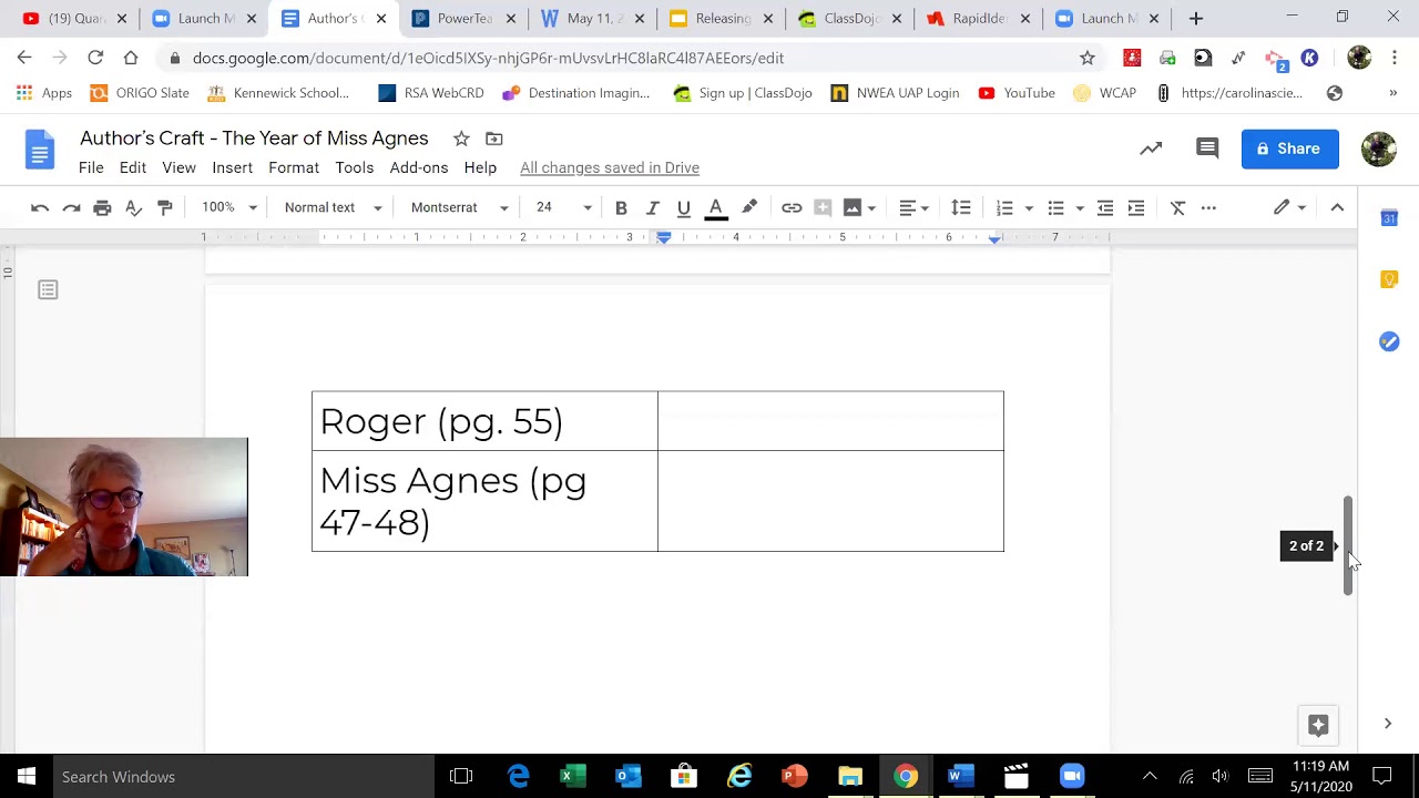 chapter 8 of The Year of Miss Agnes - YouTube