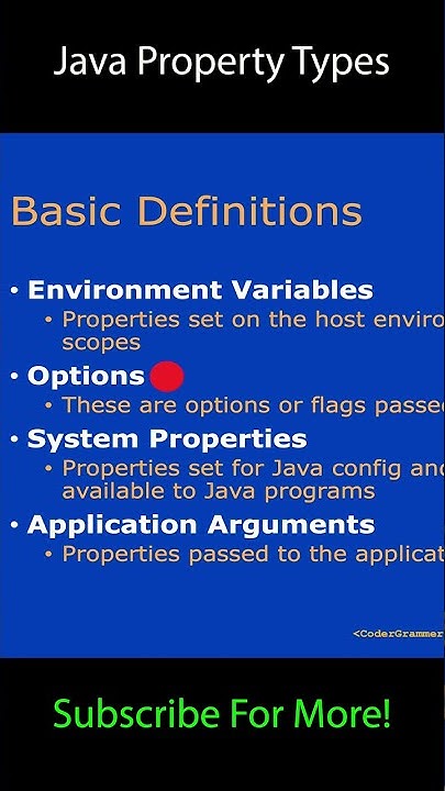 Java Properties : Options vs System Properties vs Application Arguments ...