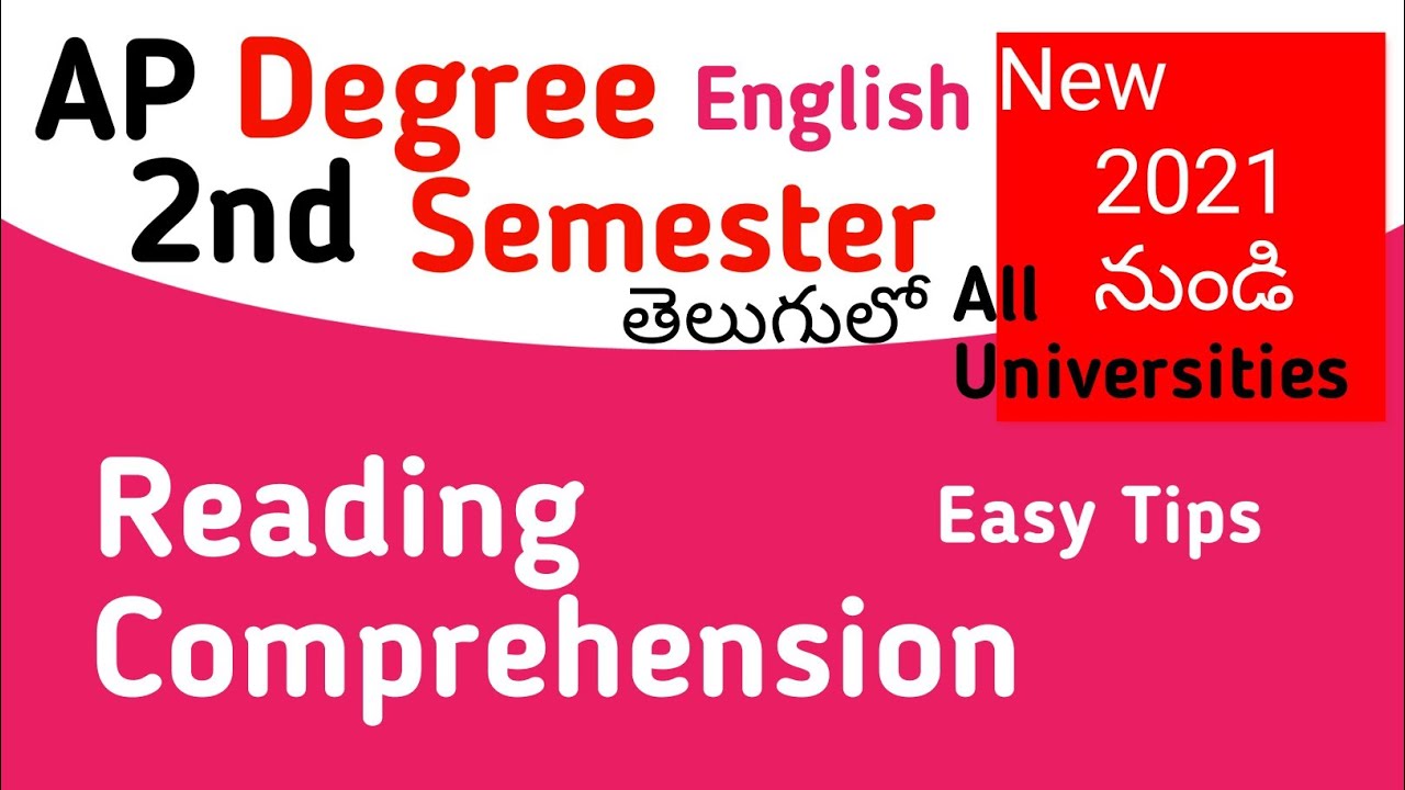 Reading Comprehension In Telugu I New AP Degree Semester 2 English reading-comprehension-in-telugu-i-new-ap-degree-semester-2-english