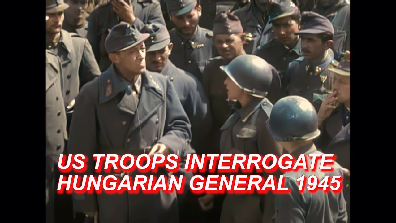 US troop interrogating hungarian general and child soldiers 1945 [ WWII ...