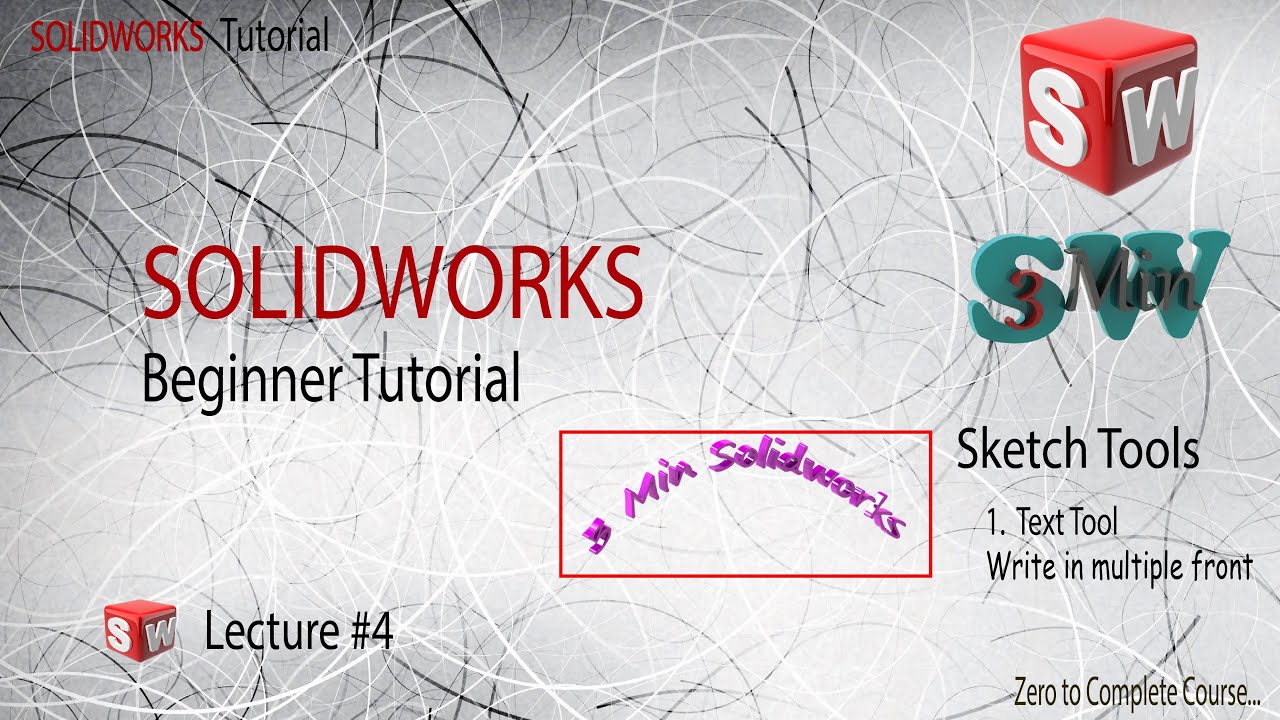 SOLIDWORKS tutorial | Text Tool in SOLIDWORKS | Sketch tools | 3 Min ...