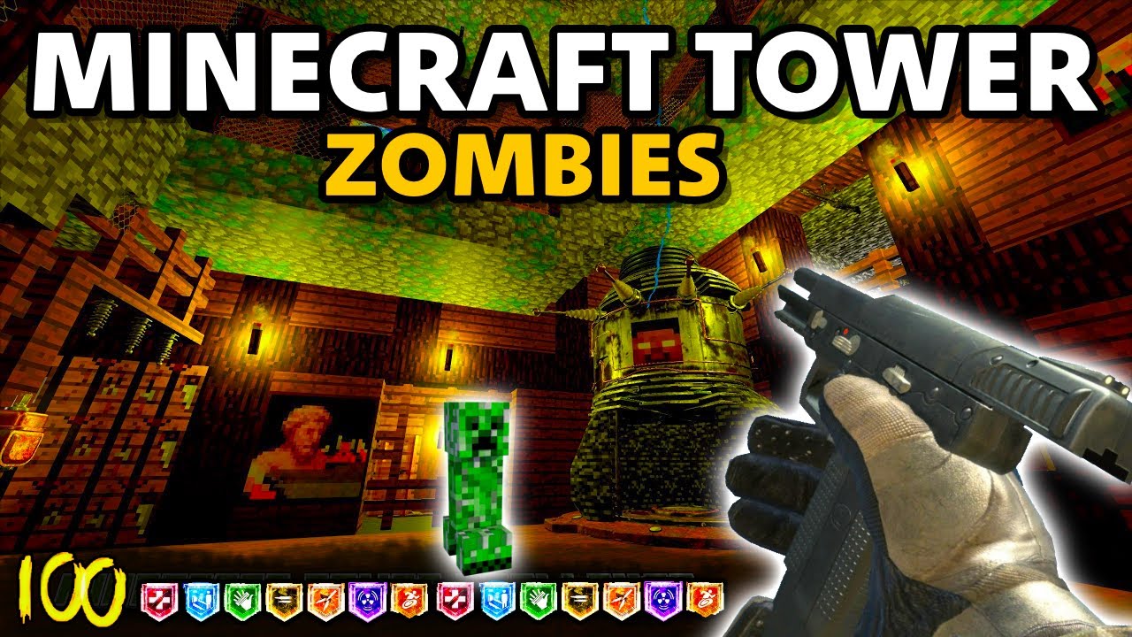 Destroying The Minecraft Zombie Tower [BO3 Zombies] - YouTube