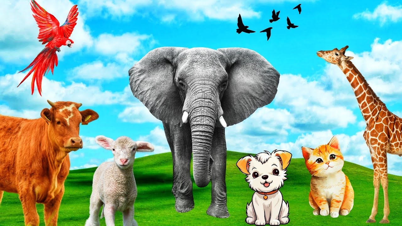 Spot the Cutest Animal | Animals Relaxing sounds - Cow, Sheep, Cat, Dog ...