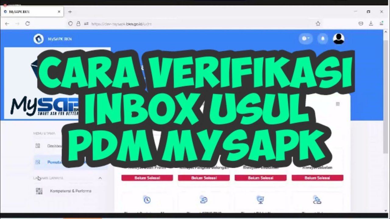 SESI5 CARA TUTORIAL LENGKAP VERIFIKASI DAN APPROVAL MYSAPK USULAN PDM ASN - YouTube