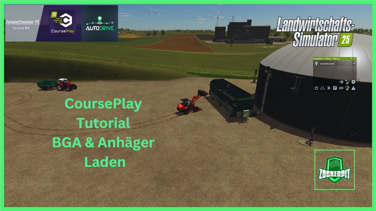 LS25 Courseplay Tutorial automatisch BGA und Anhänger befüllen lassen ...