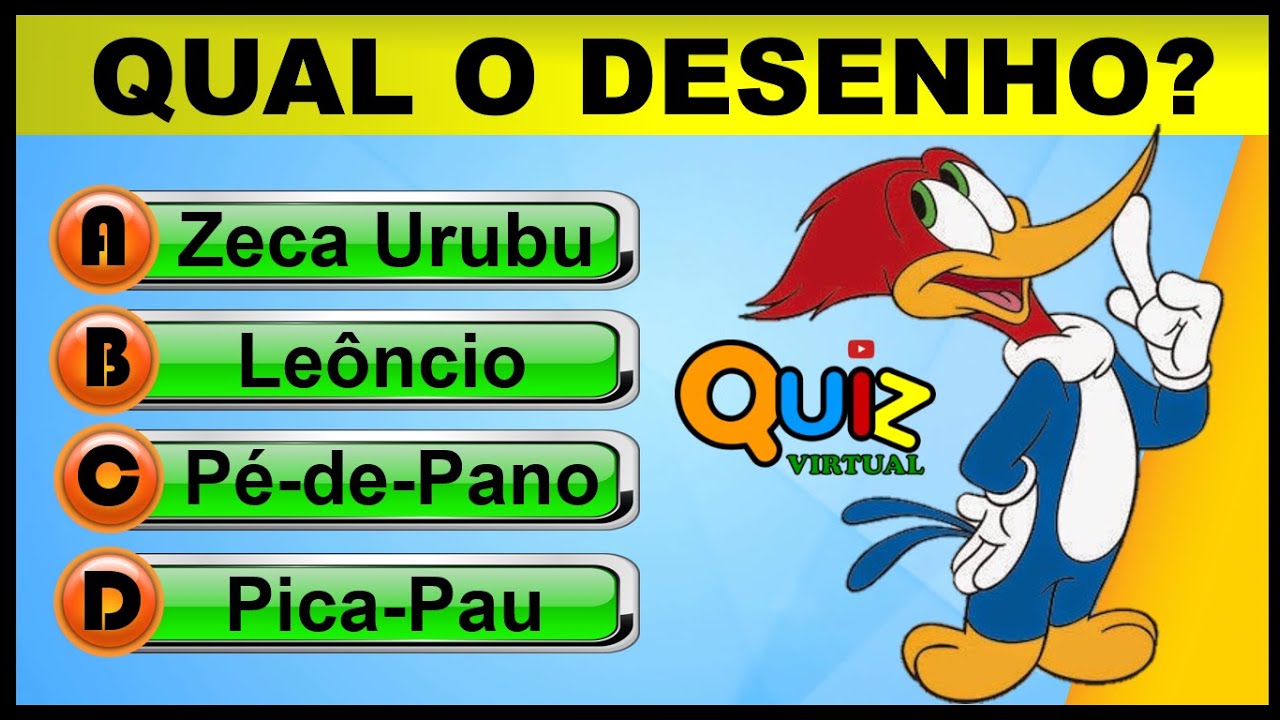 QUIZ VIRTUAL PERSONAGENS DE DESENHOS ANIMADOS | Qual o desenho animado ...