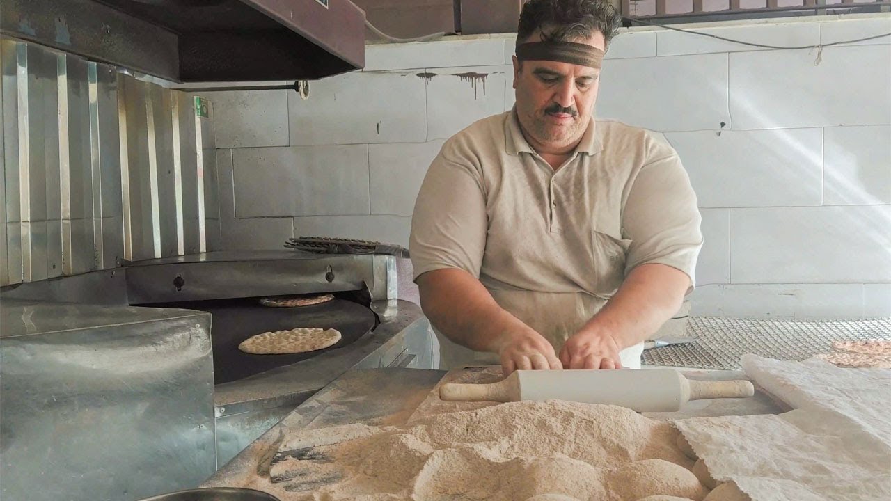 A very fat man alone bakes 1000 bread a day/Street food - YouTube