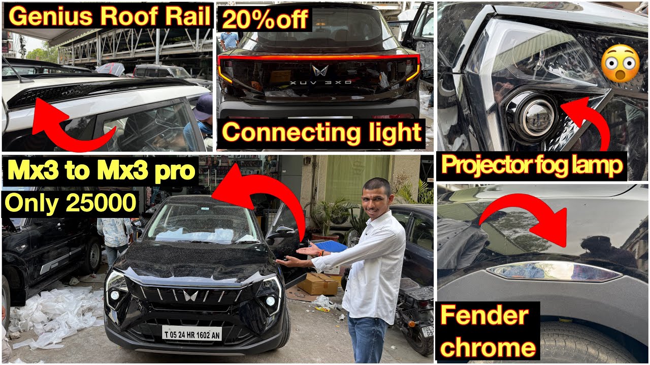 🔥Xuv 3xo Mx3 modified into Mx3 pro🔥All Mahindra genuine accessories 20% ...