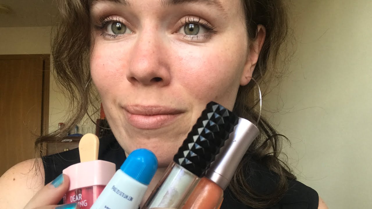 ASMR Applying Lip Gloss (whisper ramble, tapping, etc) - YouTube